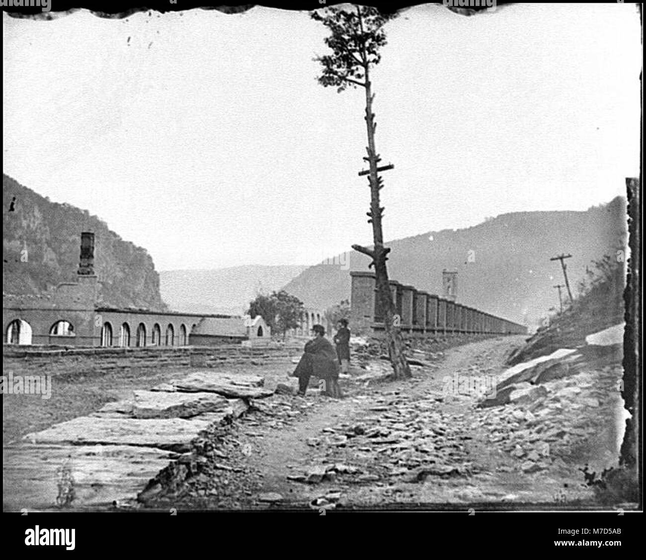 The ruins of the arsenal at Harper's Ferry, West Virginia, are remnants ...