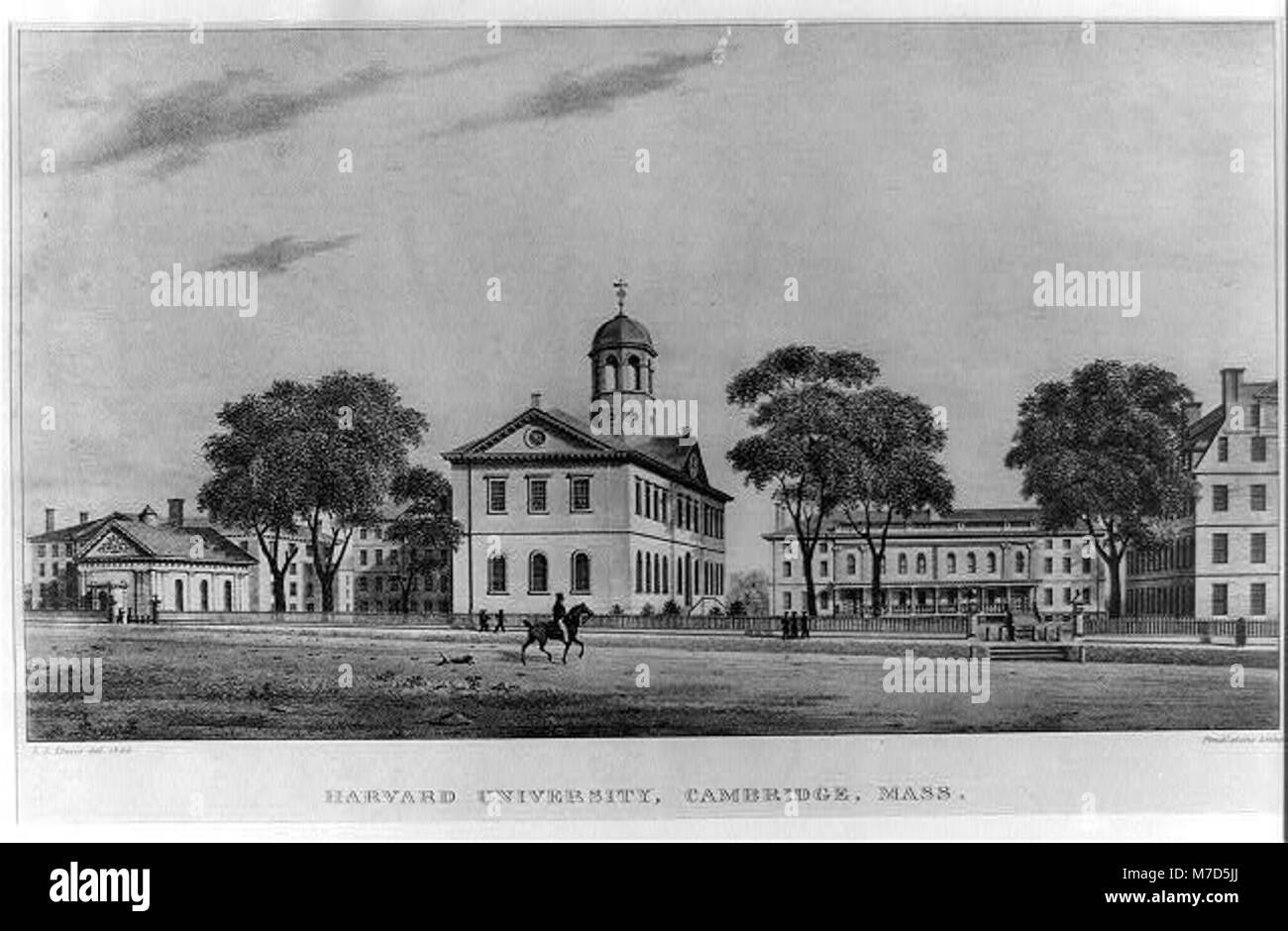 This image depicts Harvard University, located in Cambridge ...