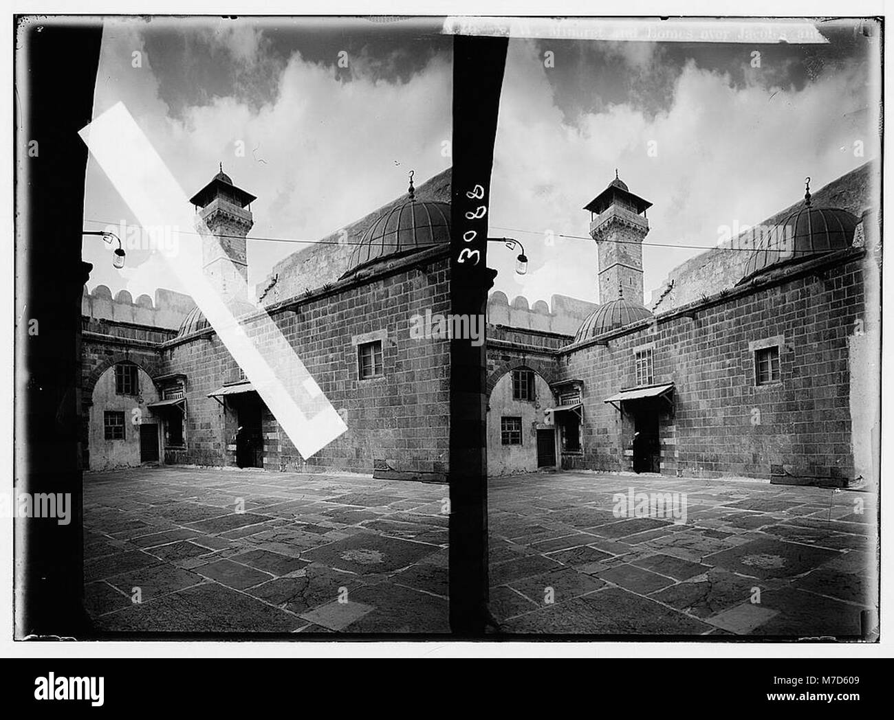 Hebron and surroundings. Machpelah. Tombs of Jacob & Leah. Domes over ...