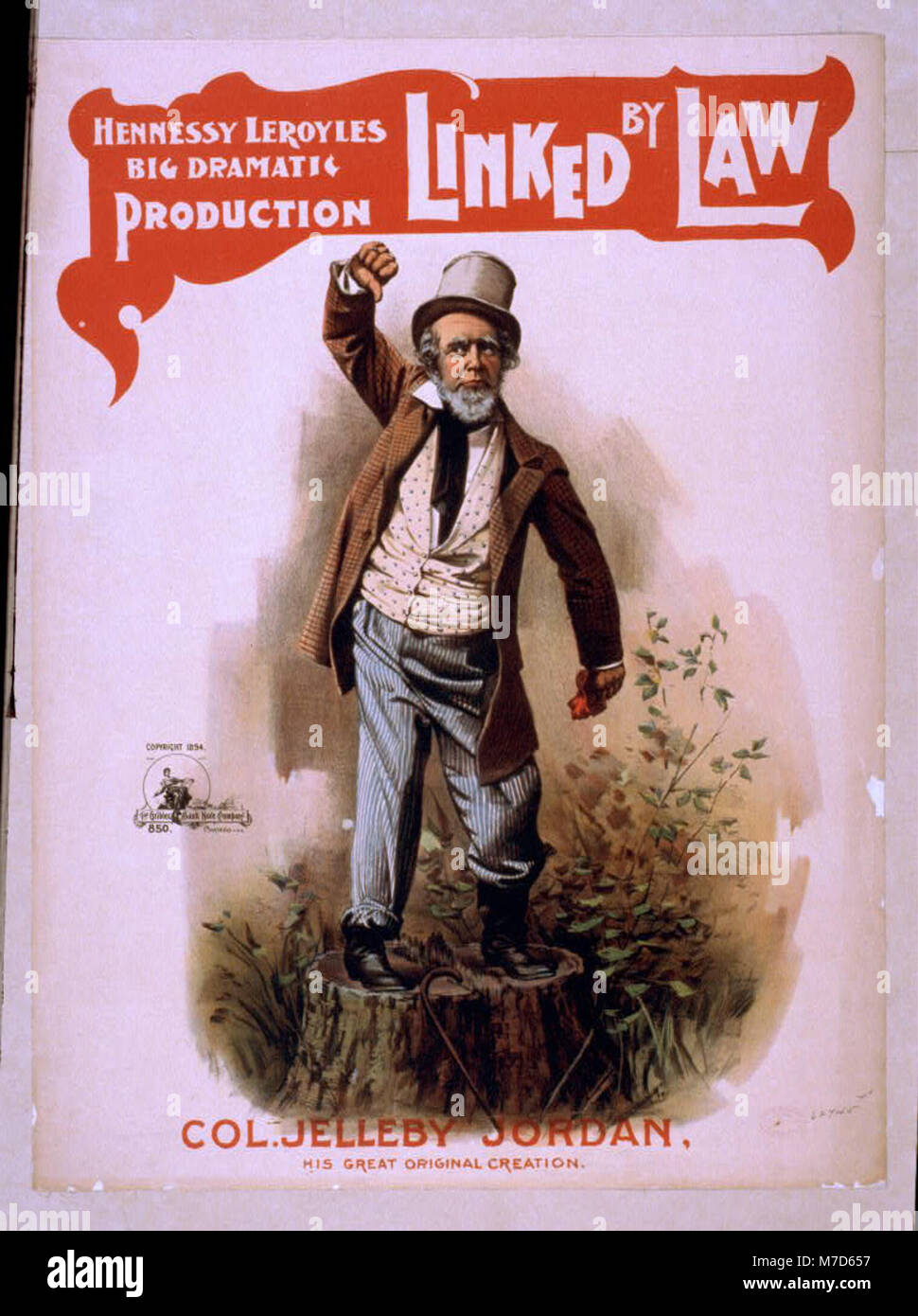 A promotional poster for the dramatic production 'Linked by Law ...