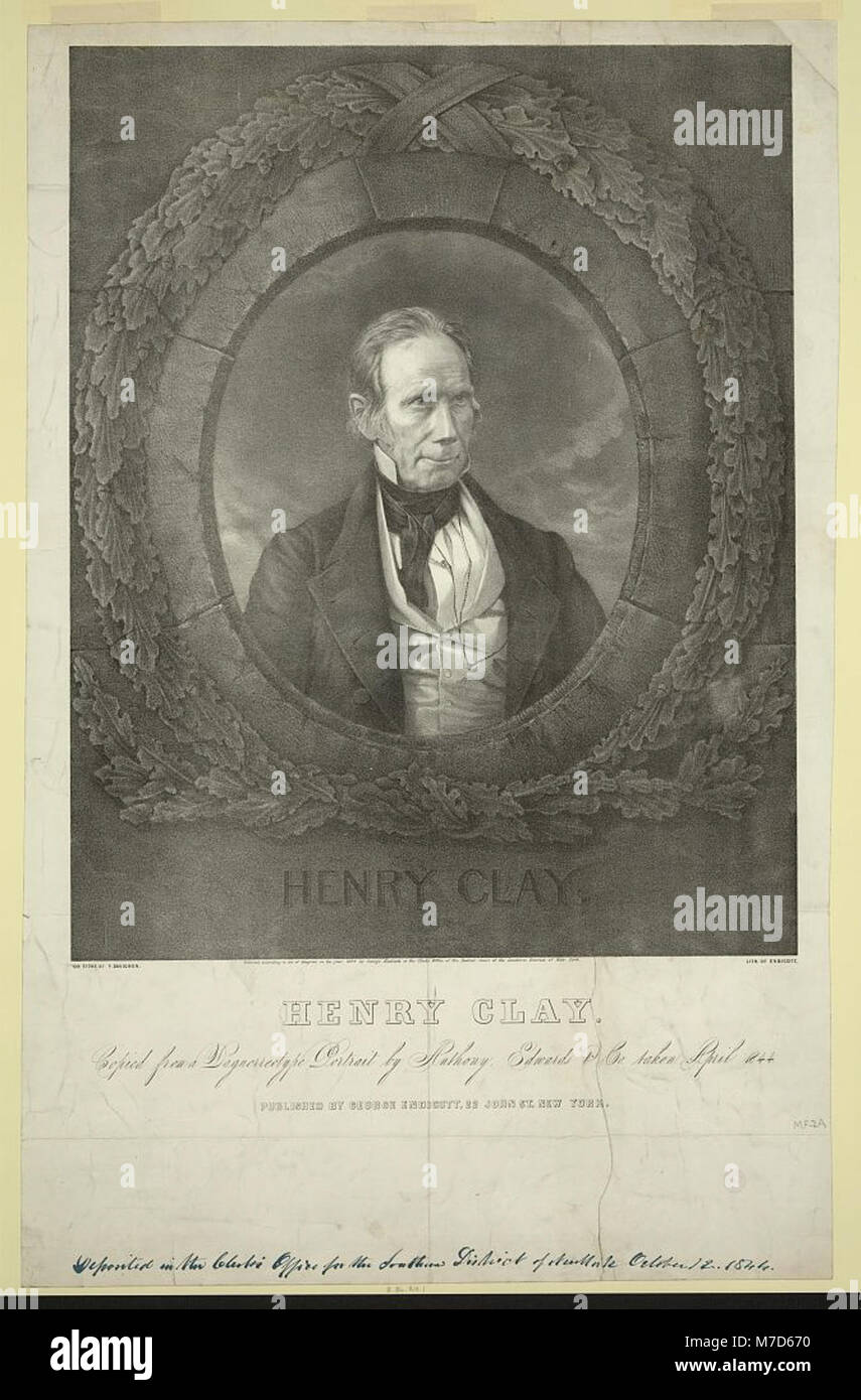 Henry Clay Copied from a daguerreotype portrait by Anthony, Edwards ...