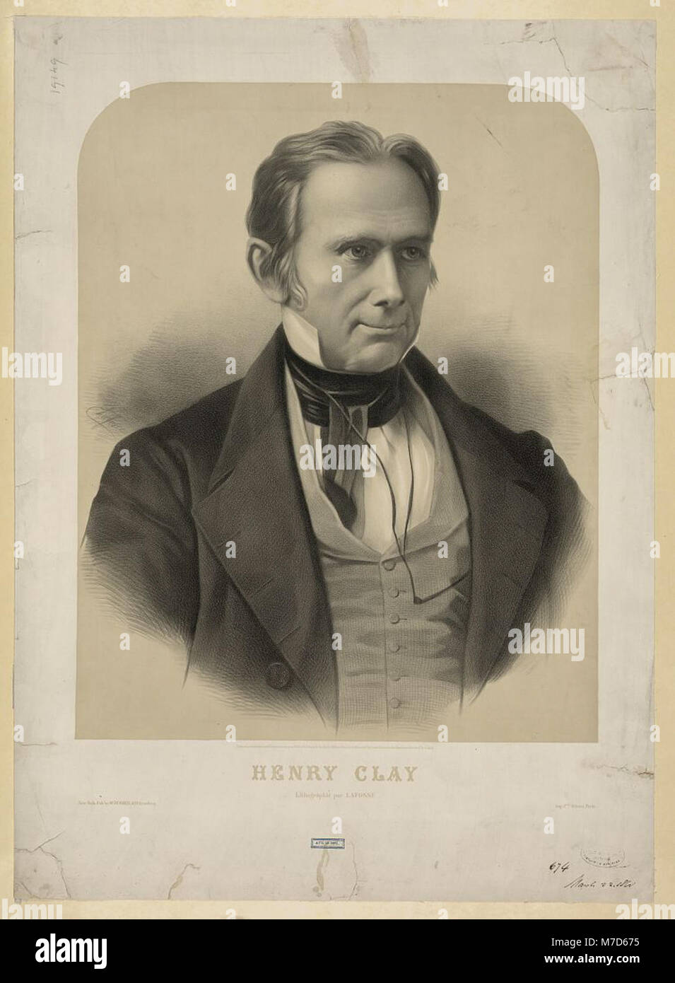 A portrait of Henry Clay, a prominent 19th-century American statesman ...