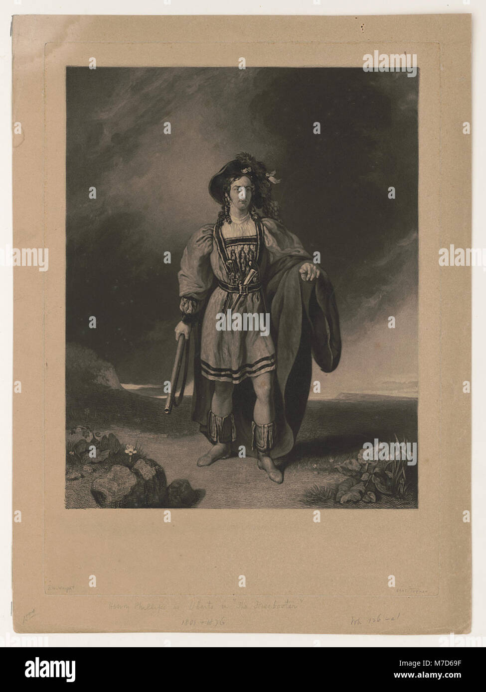 A full-length portrait of Henry Phillips, depicted as a character in an ...