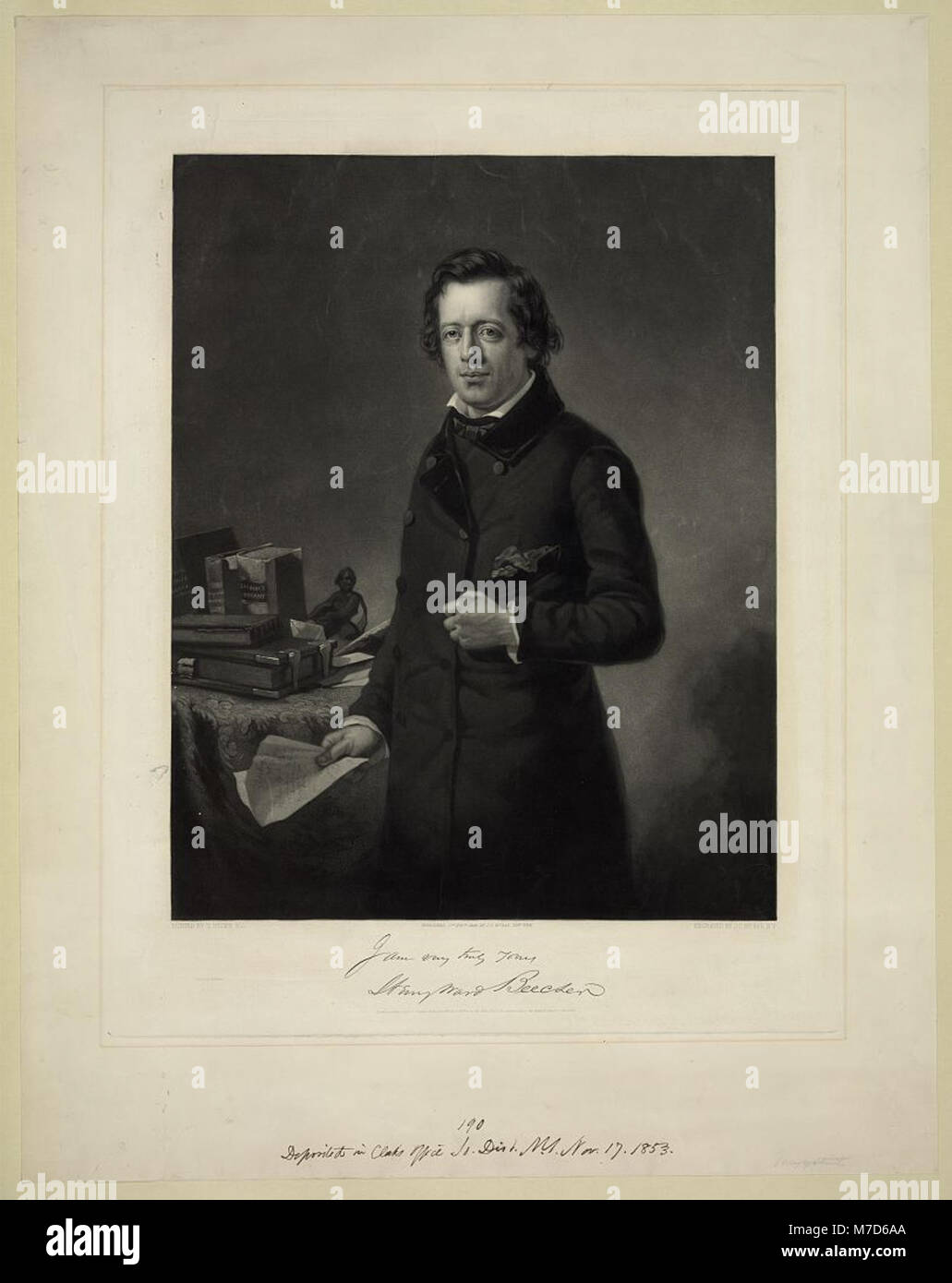 A portrait of Henry Ward Beecher, the renowned 19th-century American ...
