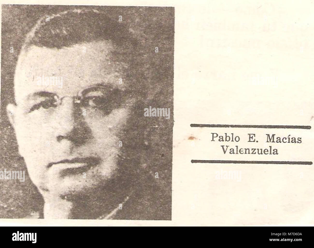 A photograph of Pablo E. Macias Valenzuela, likely from the early 20th ...