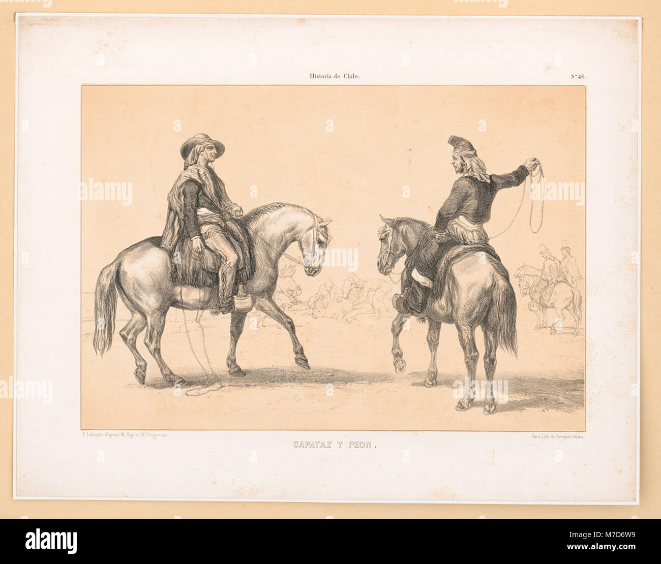 This historical image from the 'Historia de Chile' series depicts a ...