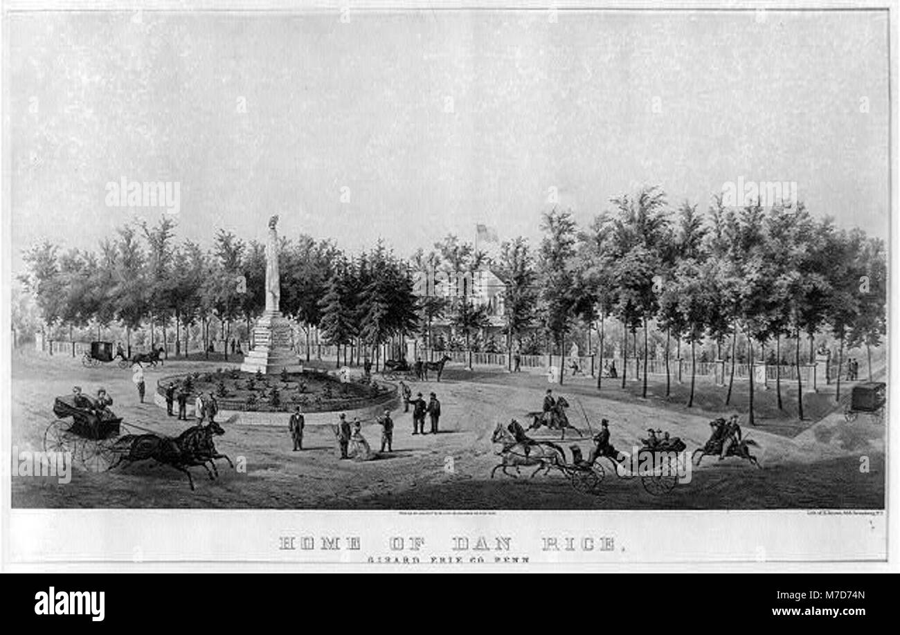 A historical image of the home of Dan Rice in Girard, Erie County ...