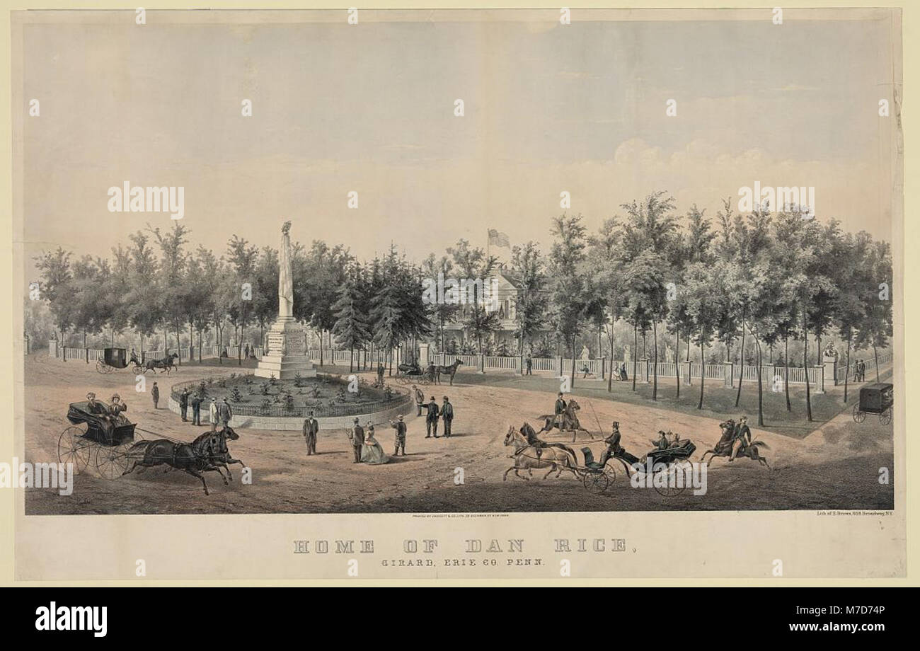 The home of Dan Rice, located in Girard, Erie County, Pennsylvania, was ...