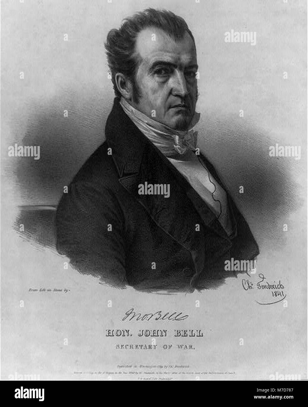 A portrait of John Bell, the U.S. Secretary of War, known for his role ...