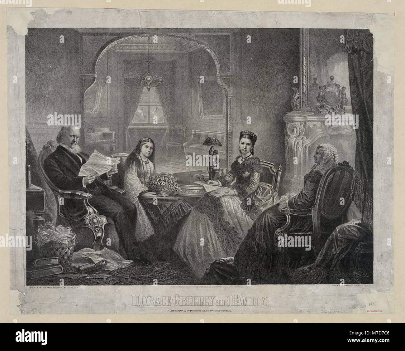 A portrait of Horace Greeley, a prominent American newspaper editor ...