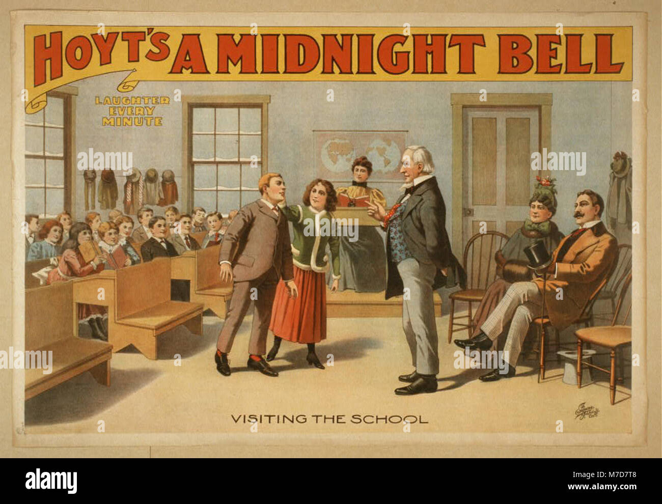 A promotional image for 'A Midnight Bell,' a comedy by Hoyt, featuring ...