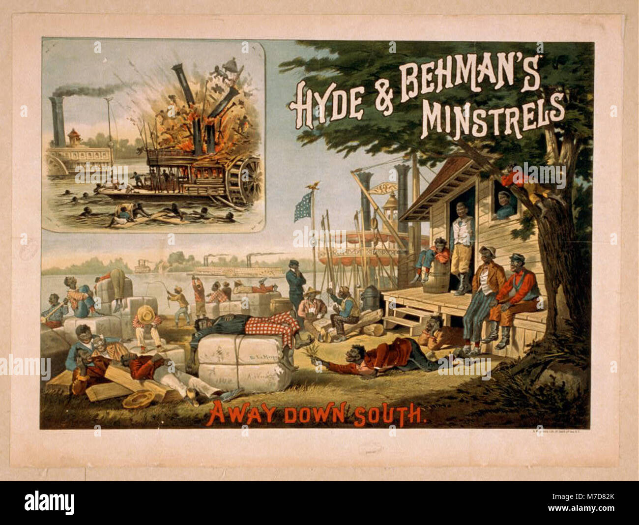 A performance photo of Hyde & Behman's Minstrels, a popular minstrel ...
