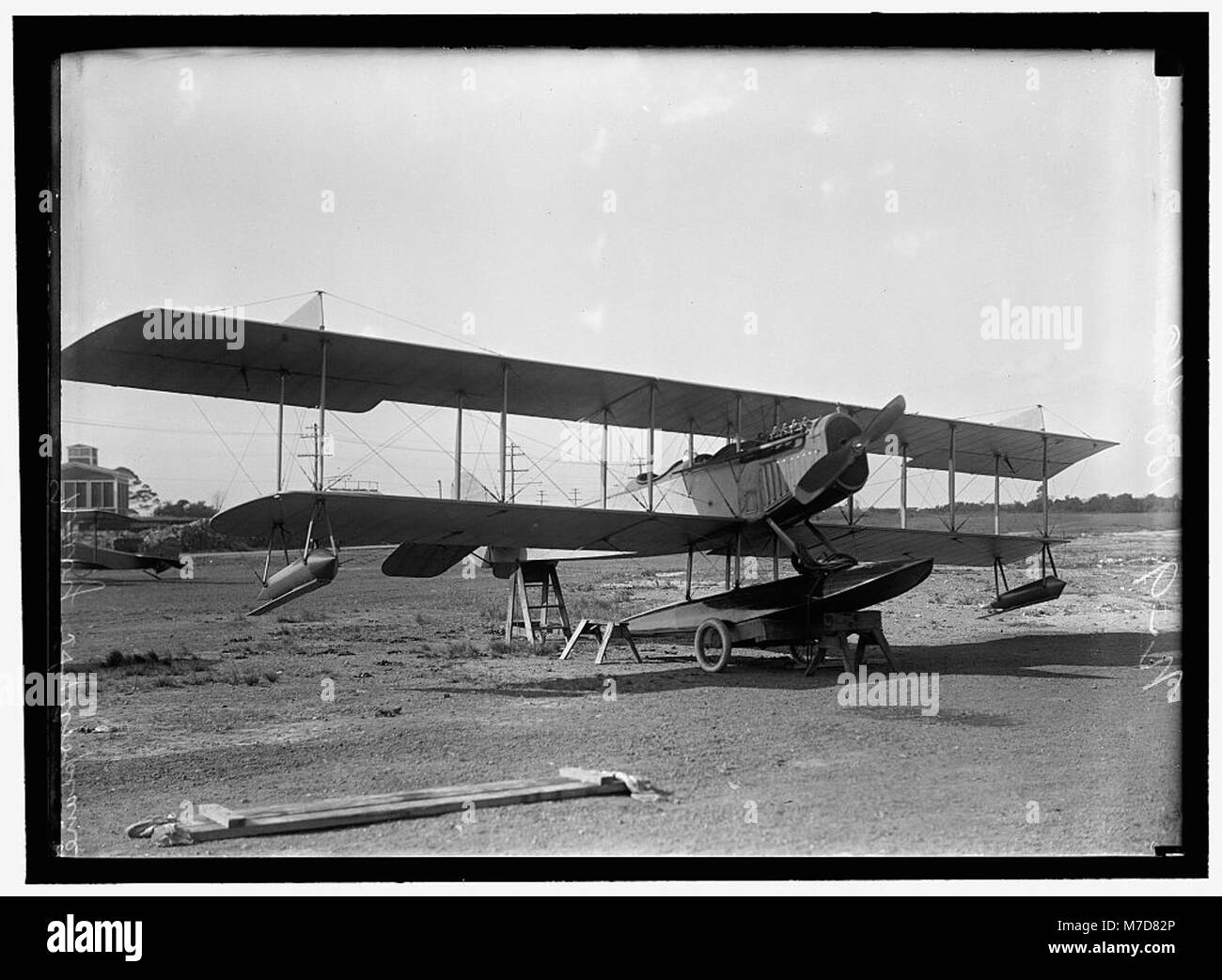 A photograph of a Navy hydroplane, an early aircraft designed for water ...