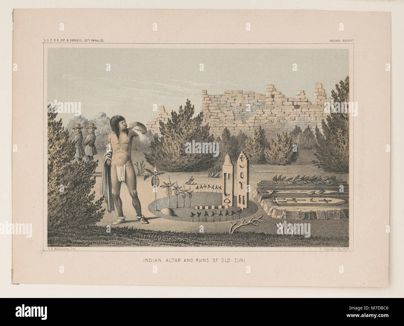 The image captures the Indian altar and the ruins of the ancient Zuni ...