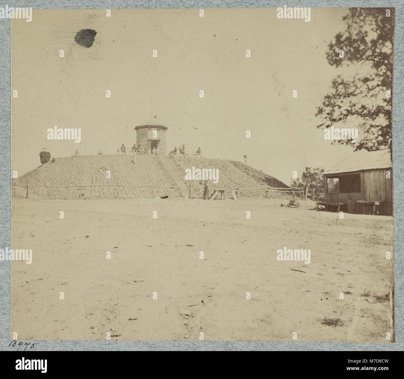 A photograph showing an Indian mound in Monument Garden, highlighting ...