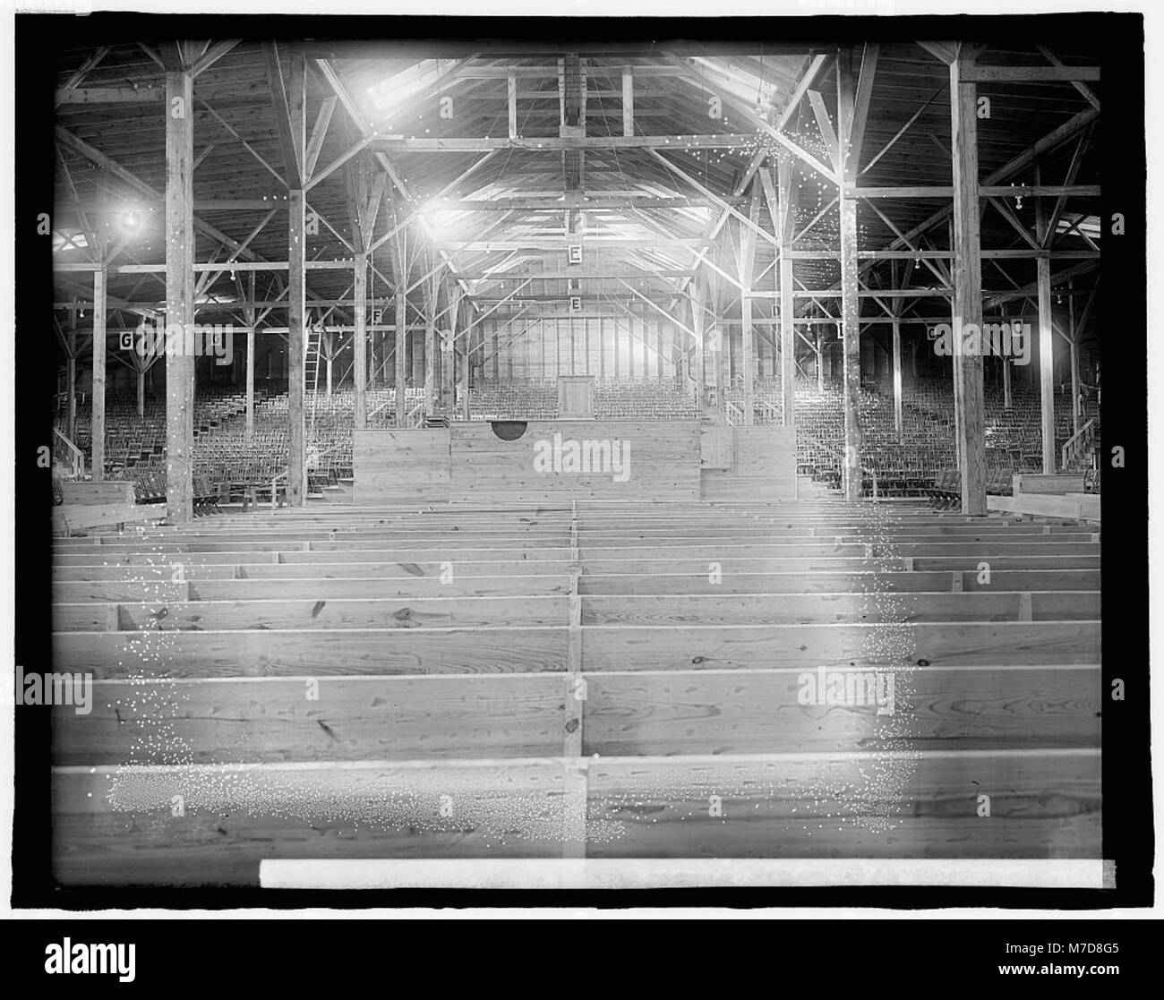 This image captures the interior of Billy Sunday's Tabernacle, a large ...