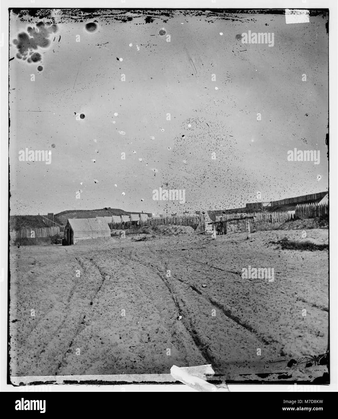 An interior view of Fort Shaw, located on Morris Island, South Carolina ...
