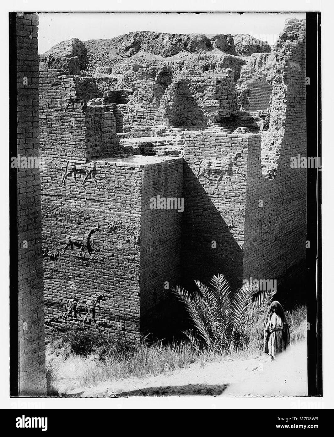 A photograph of the Ishtar Gate in Babylon, Iraq. The gate, an ...