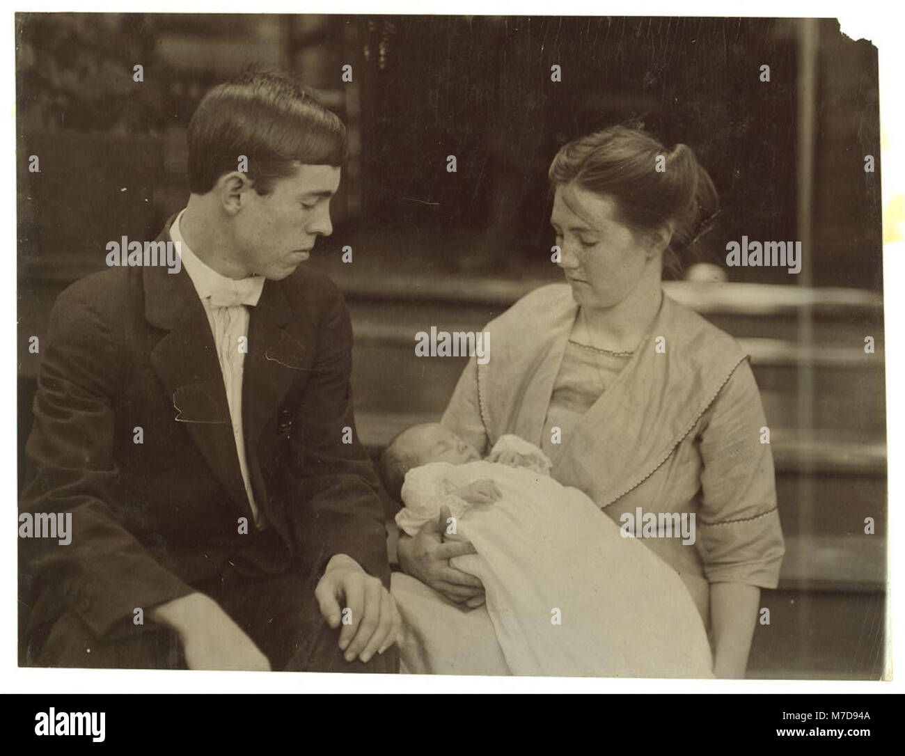 A photograph of J.A. Leazer, a 19-year-old weaver from Highland Park ...
