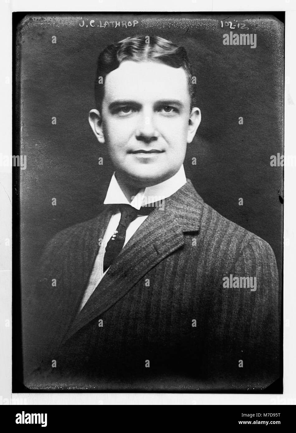 A bust portrait of J.C. Lathrop, depicting him in a formal, dignified ...