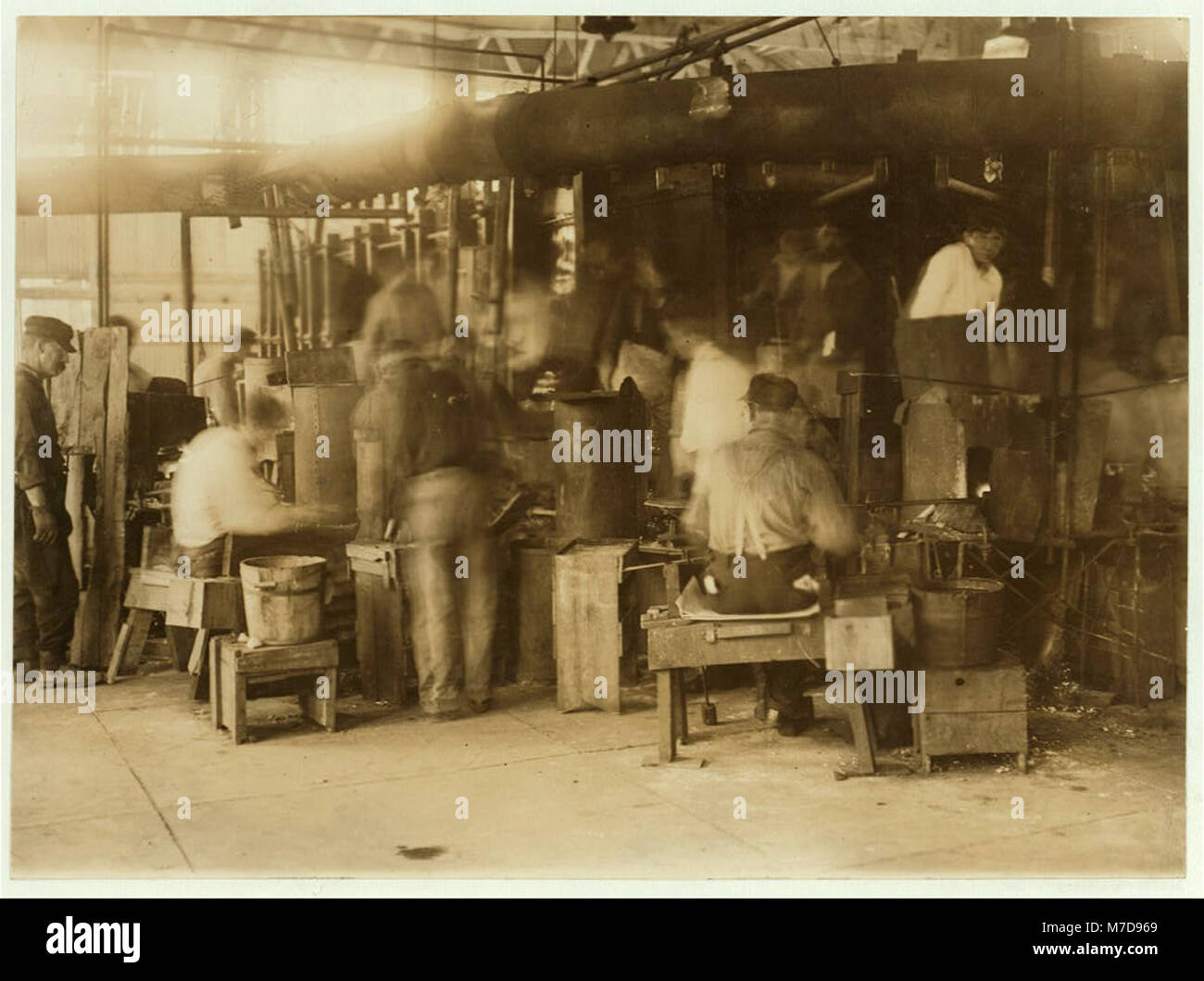A historic photograph of J.C. Wheaton Glass Works, documenting the ...