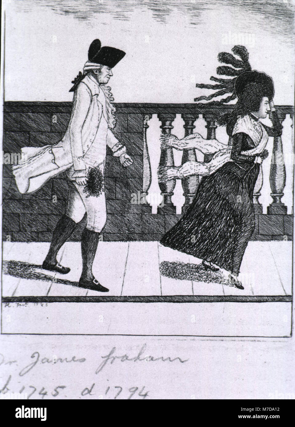 A depiction of James Graham at the North Bridge, a significant location ...