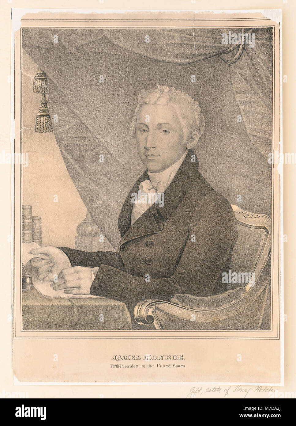 Portrait of James Monroe, the fifth President of the United States ...