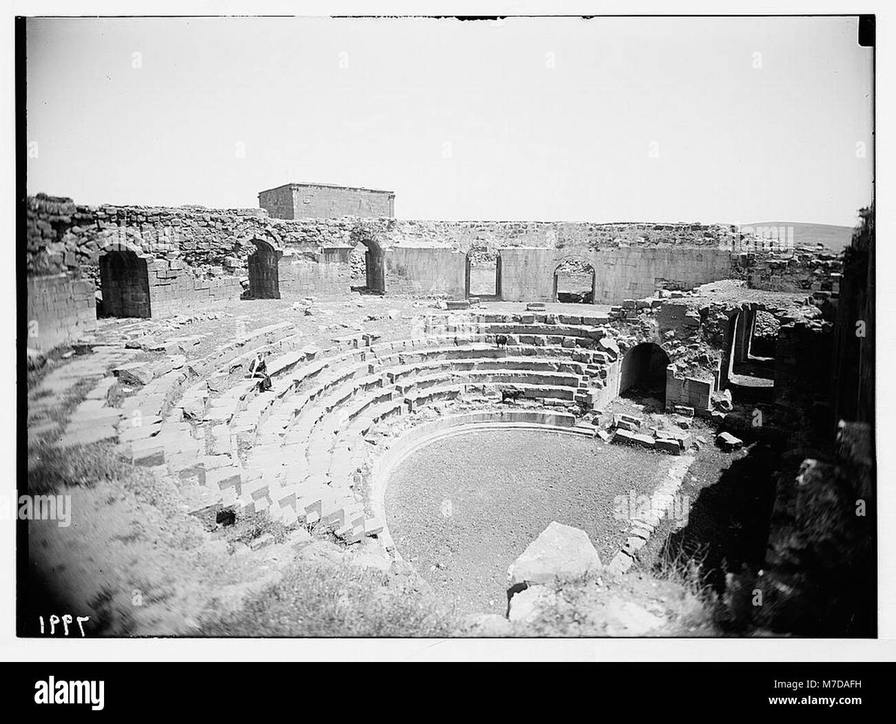 A view of the ancient Roman theatre at Shahbah (ancient Philippopolis ...