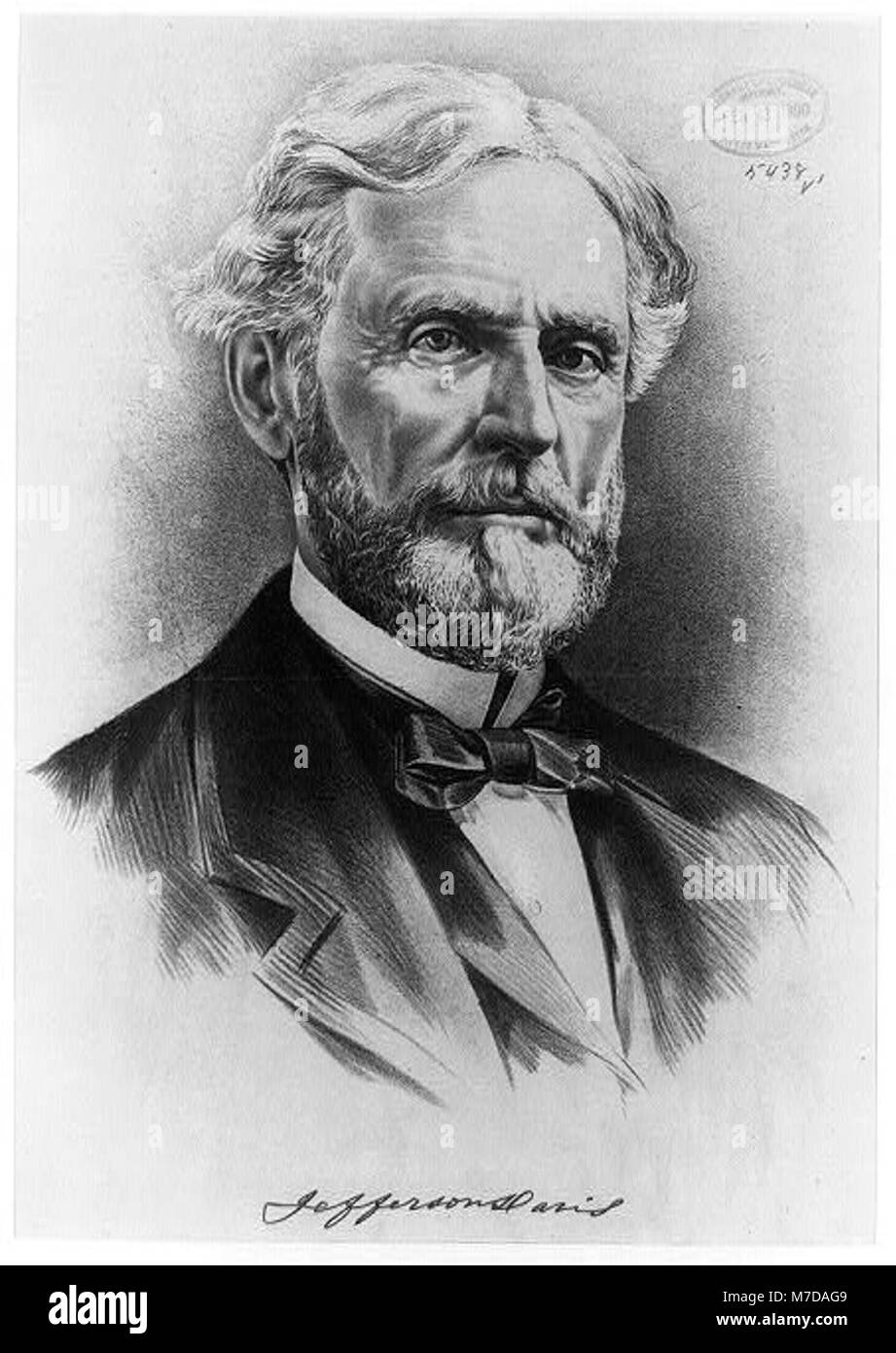 A formal portrait of Jefferson Davis, President of the Confederate ...