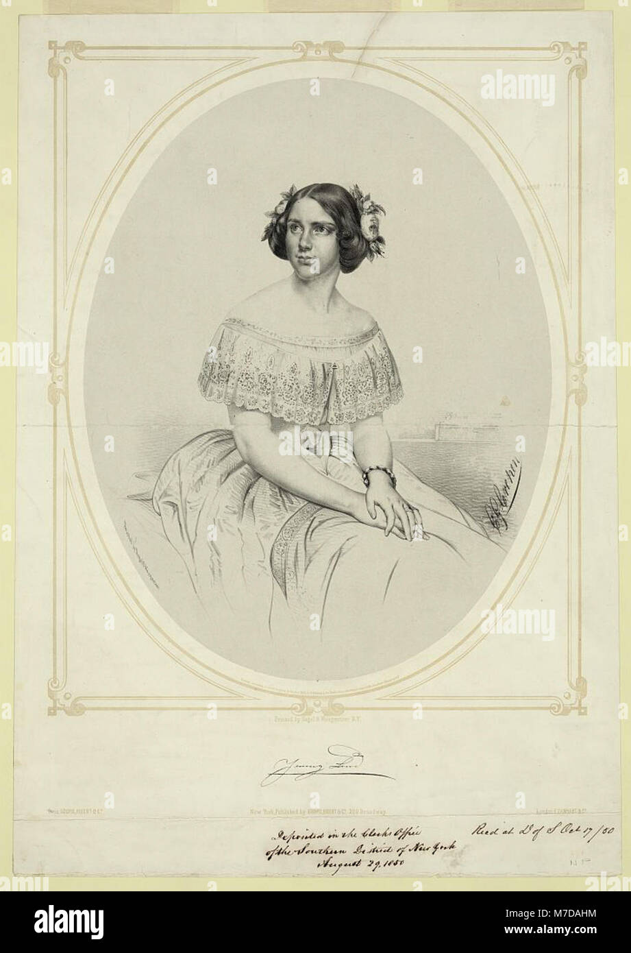 Portrait of Jenny Lind, the Swedish opera singer known for her ...