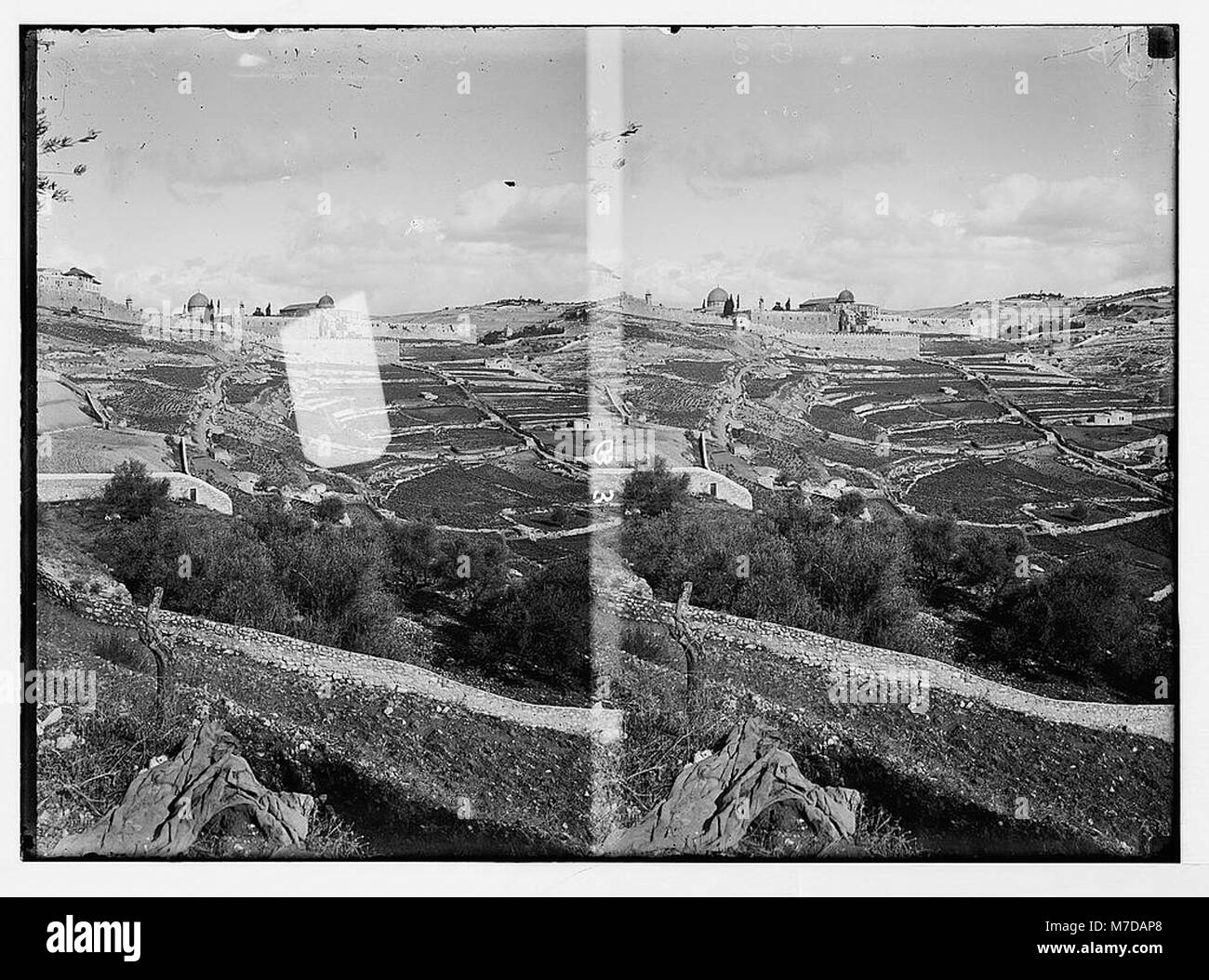 This image shows the approach to Jerusalem, with Ophel, the site of the ...