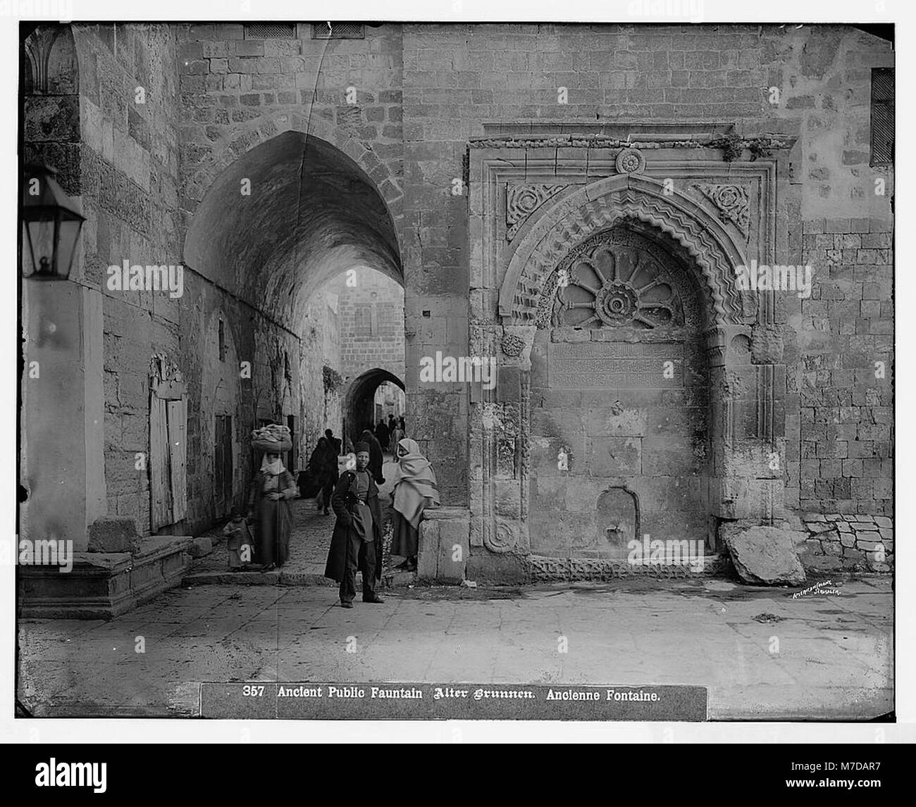 This image shows an ancient public fountain in Jerusalem, an important ...