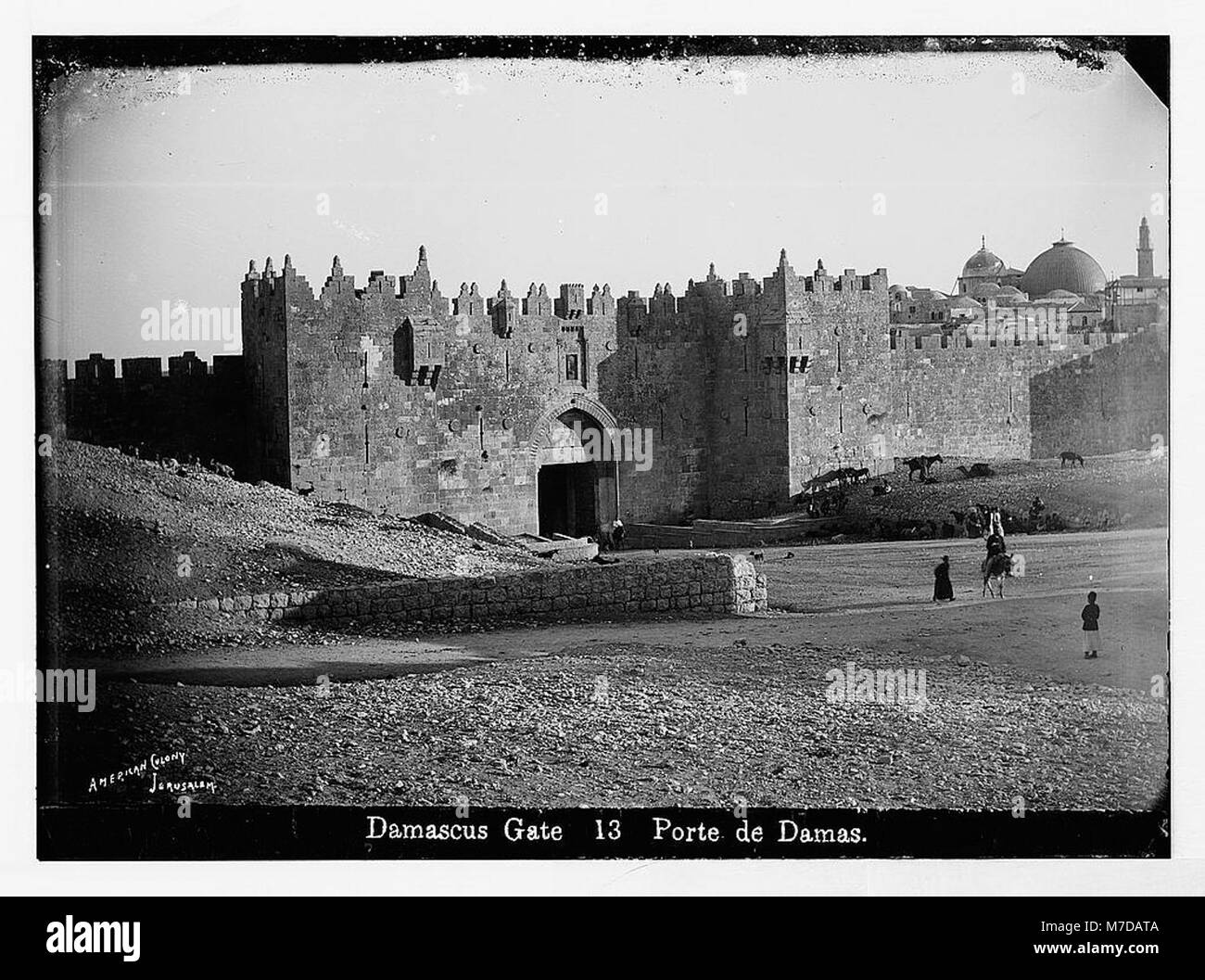The Damascus Gate in Jerusalem (El-Kouds), one of the seven gates of ...