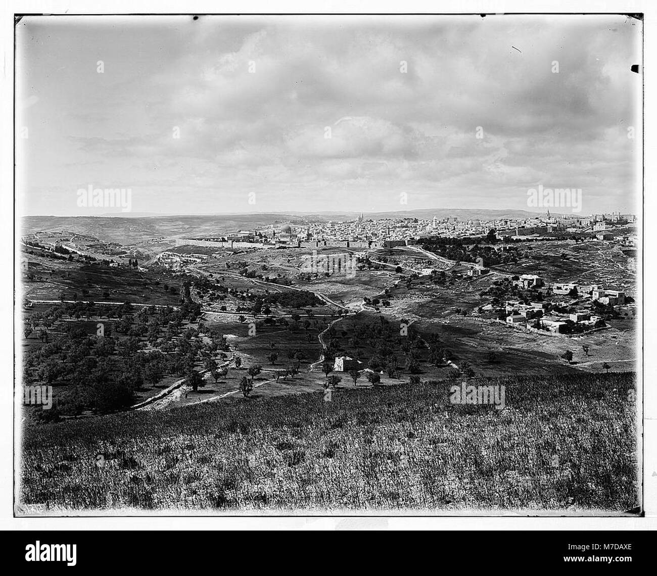 A historic view of Jerusalem, captured from Mount Scopus. The photo ...
