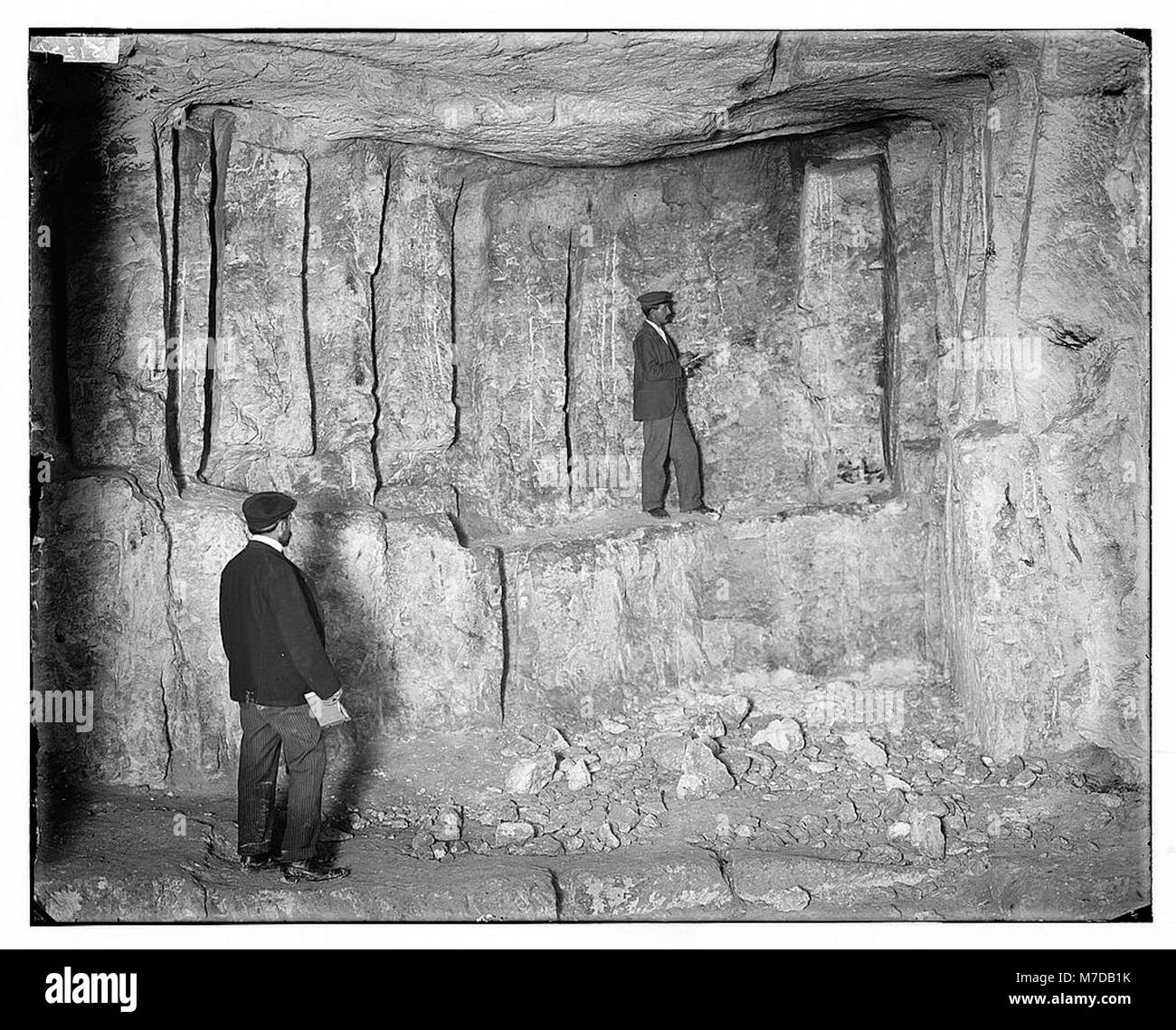 A historical photograph of Solomon's Quarries in Jerusalem (El-Kouds ...