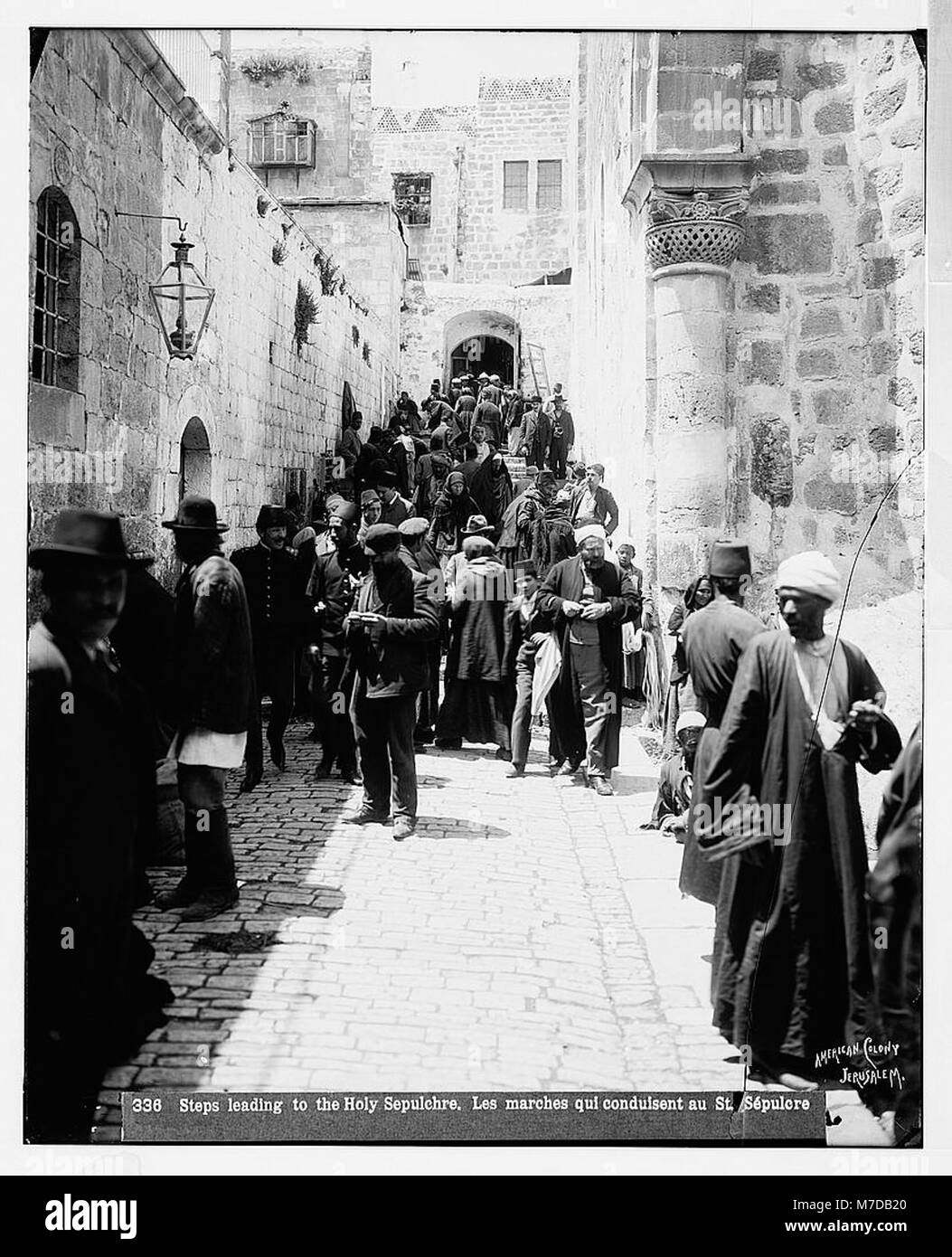 A photograph showing the steps leading to the Church of the Holy ...
