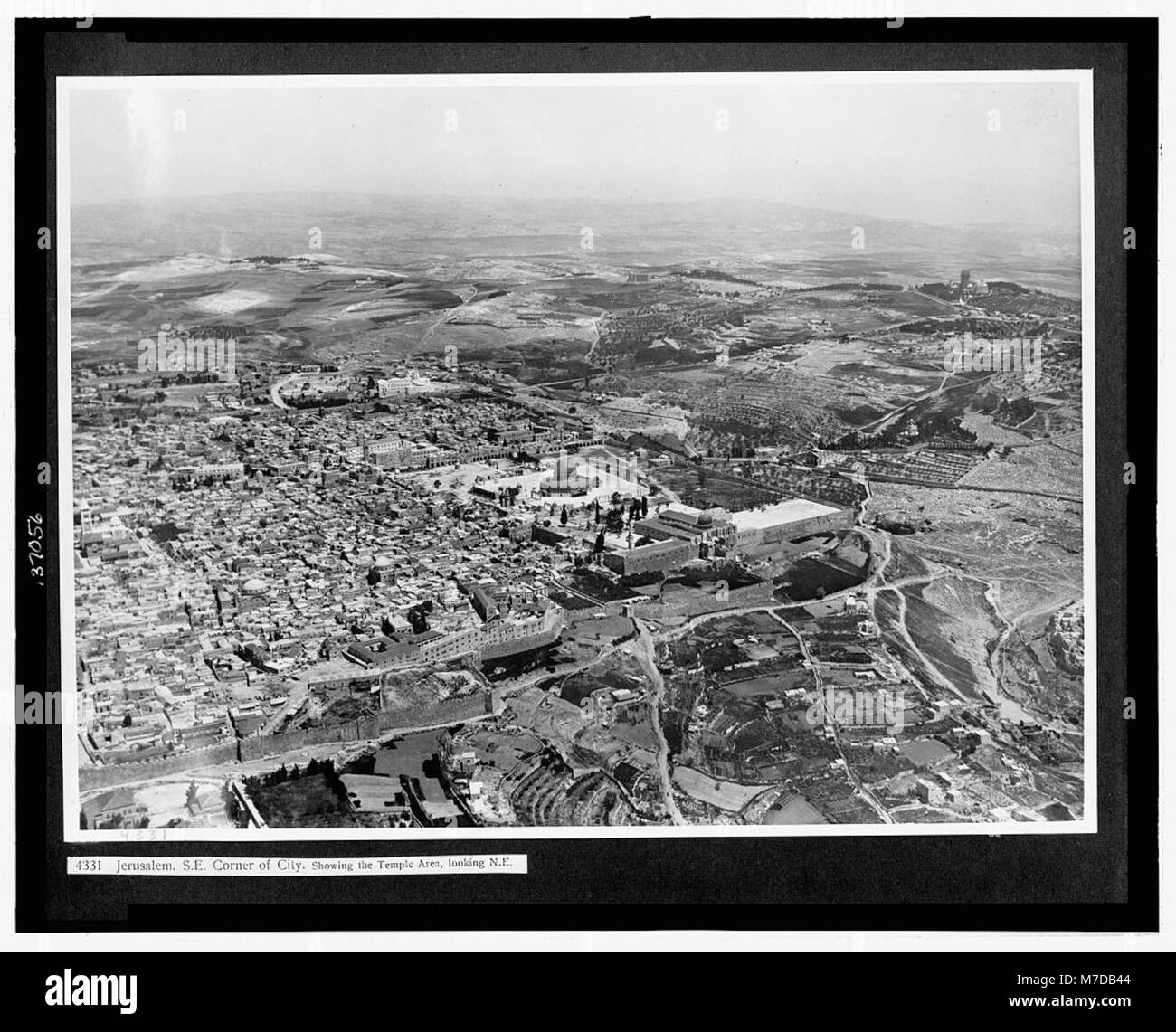 A view of the southeastern corner of Jerusalem, showing the Temple area ...