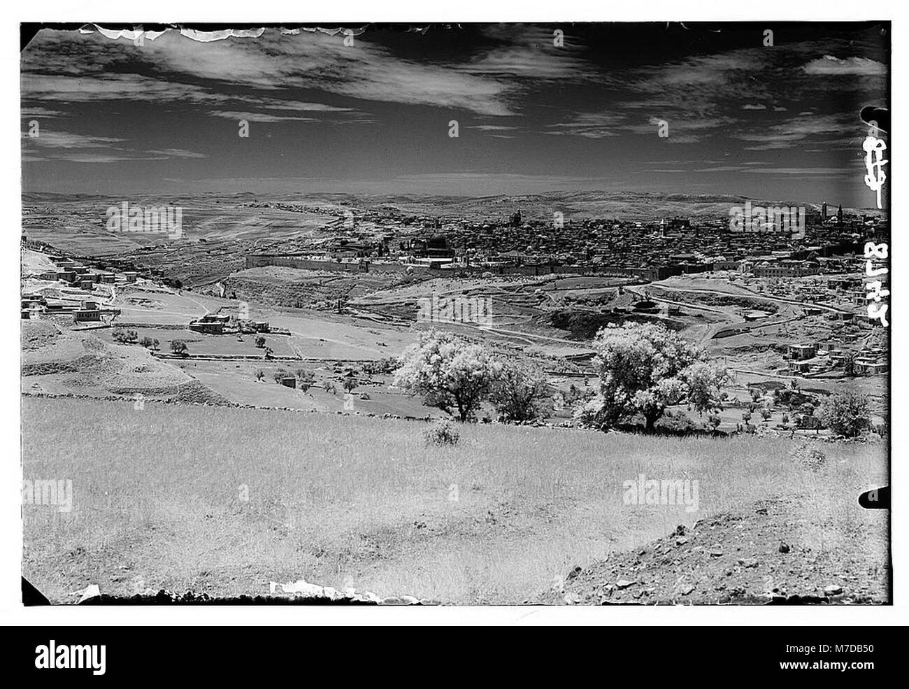 This image shows a panoramic view of Jerusalem from Mount Scopus ...