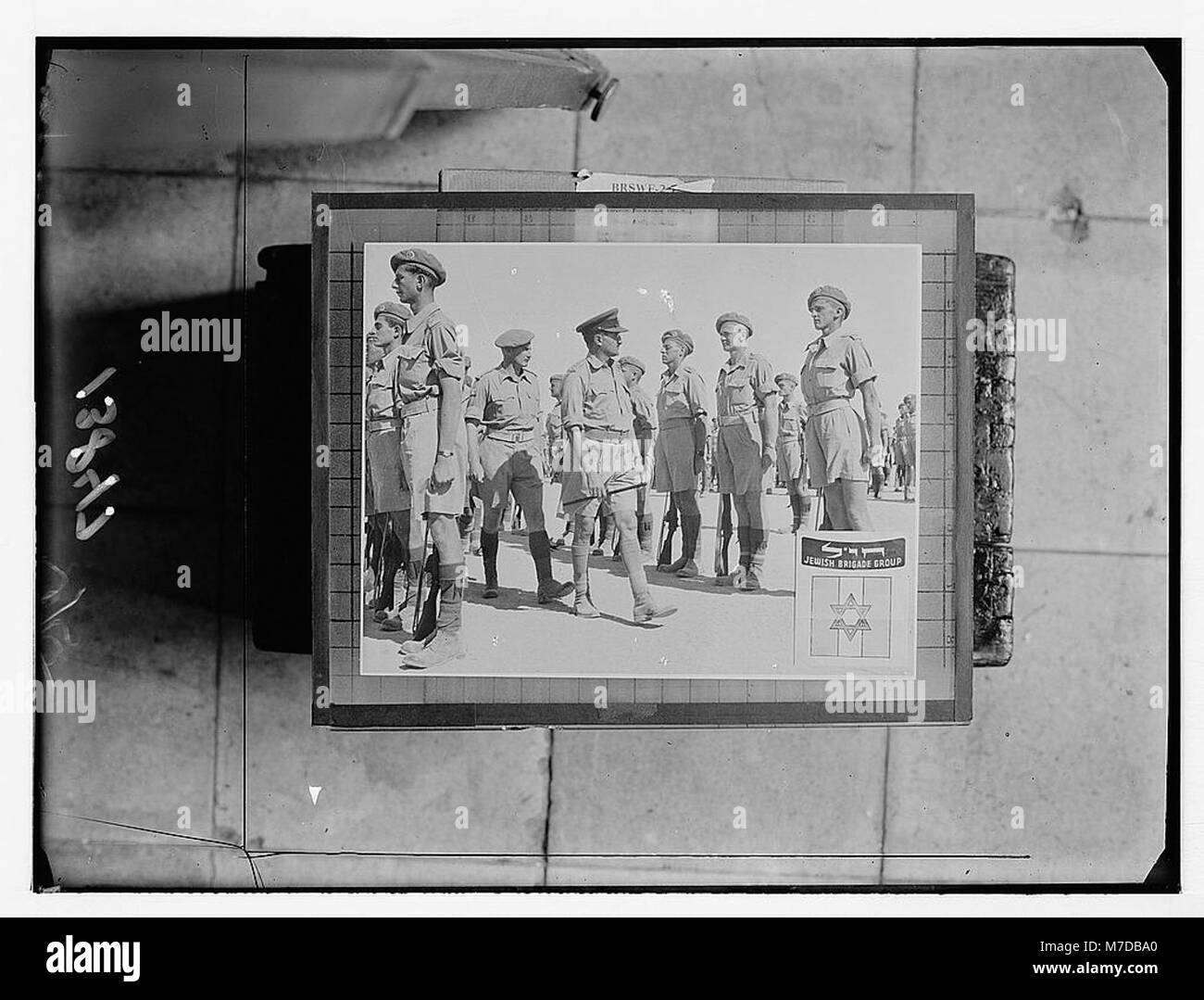 A historical photograph showing the recruitment efforts for the Jewish ...