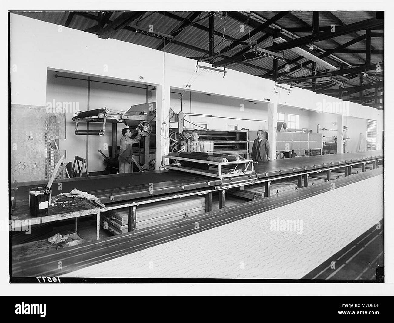 This photograph captures Jewish factories in Palestine, specifically ...