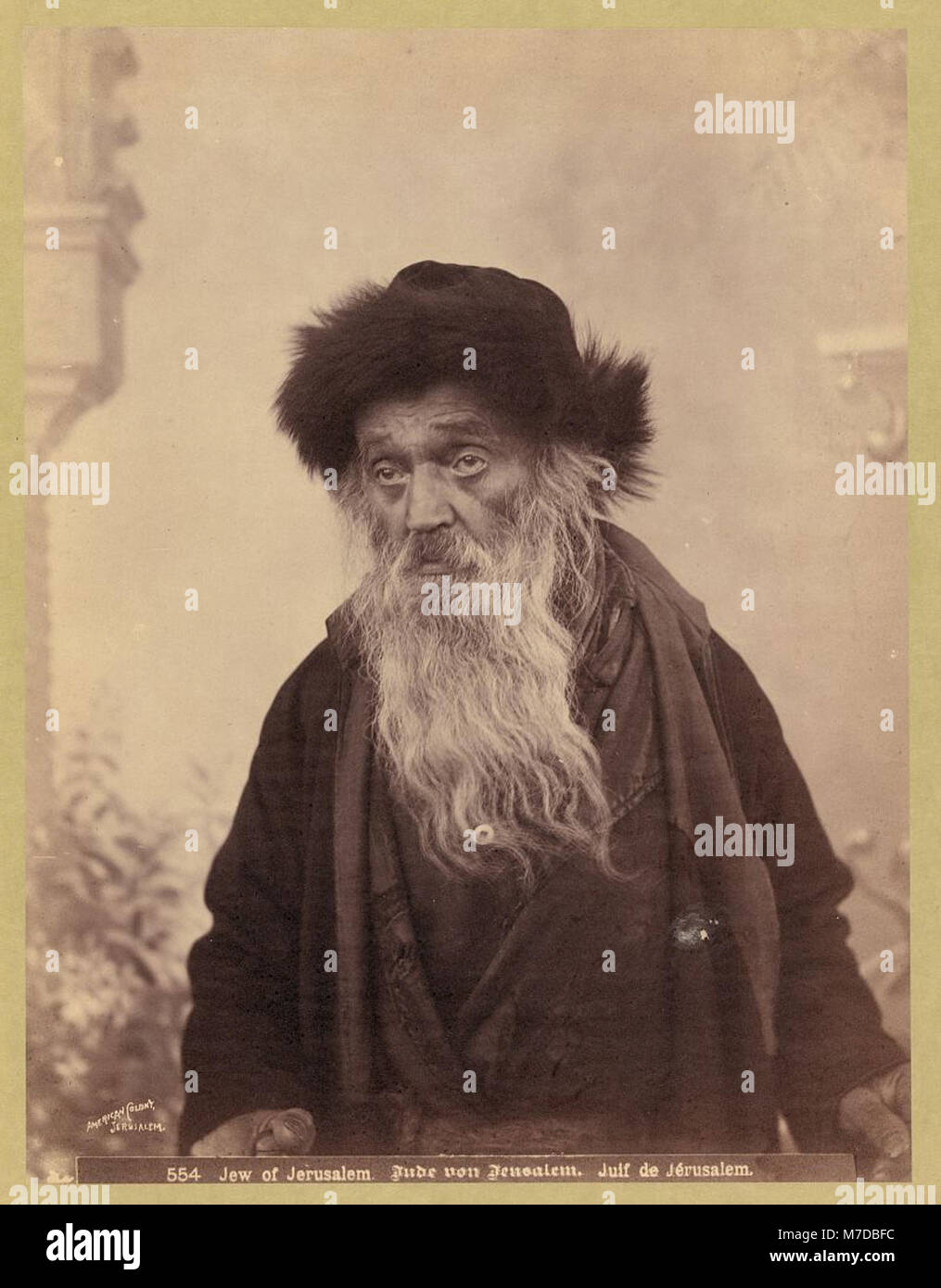 A historic image titled 'Jew of Jerusalem,' depicting a Jewish man from ...