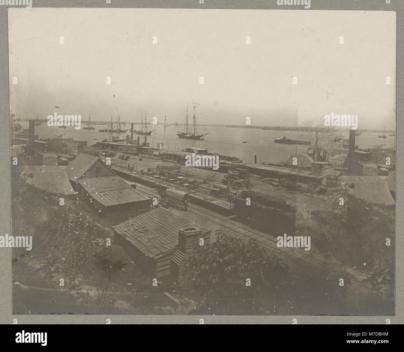 This photograph shows City Point, Virginia, on July 5, 1864, during the ...