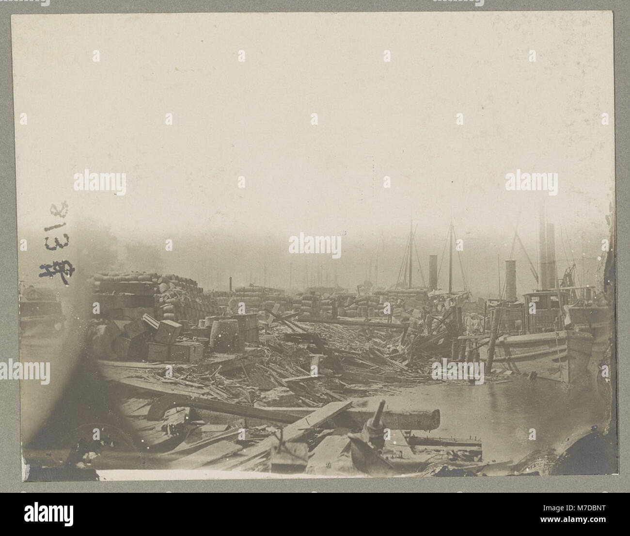 The photograph shows the unloading of stores at City Point, Virginia ...