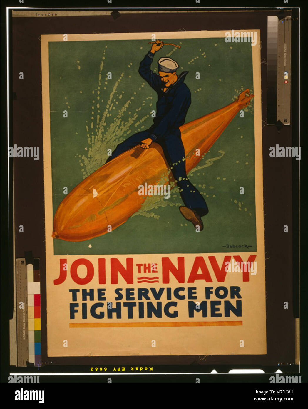 A recruitment poster for the U.S. Navy, encouraging men to join the ...