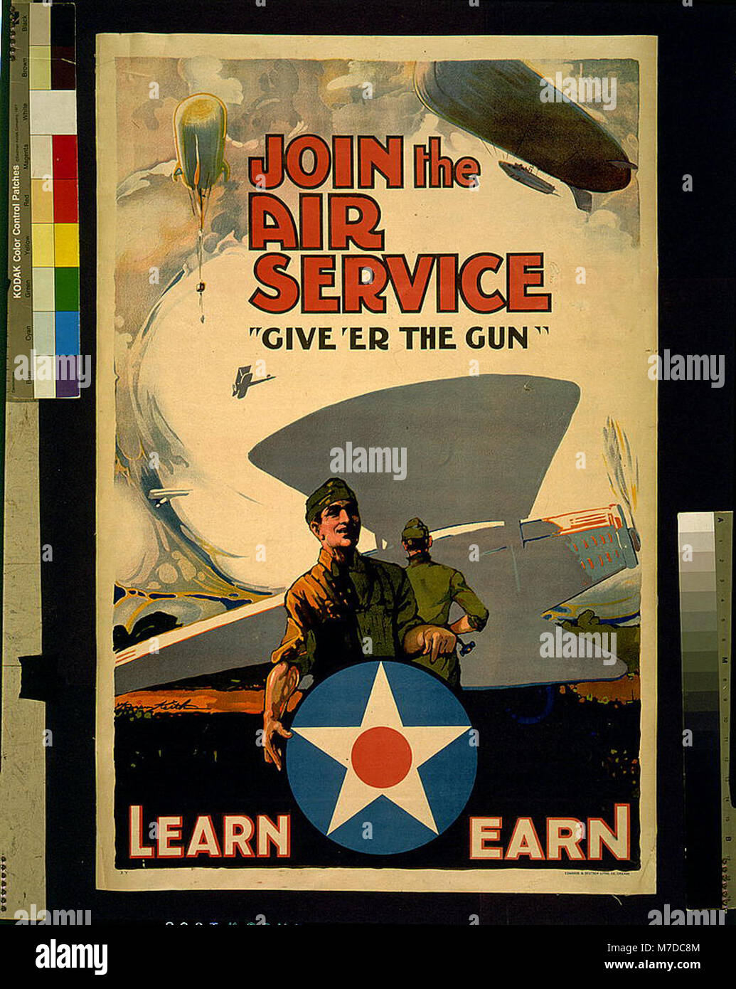 An advertisement encouraging enlistment in the Air Service, featuring ...