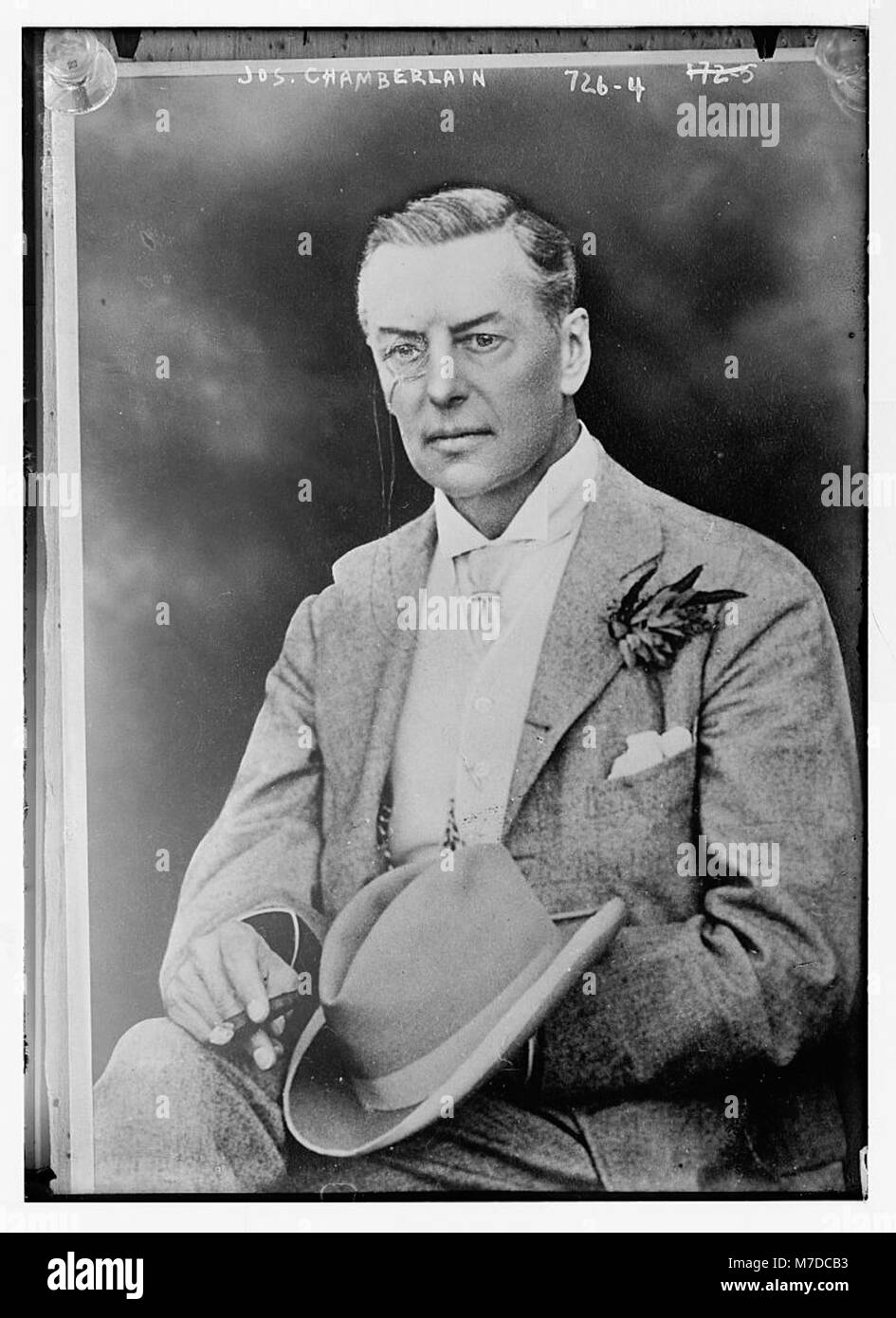 A portrait of Joseph Chamberlain, a prominent British politician who ...