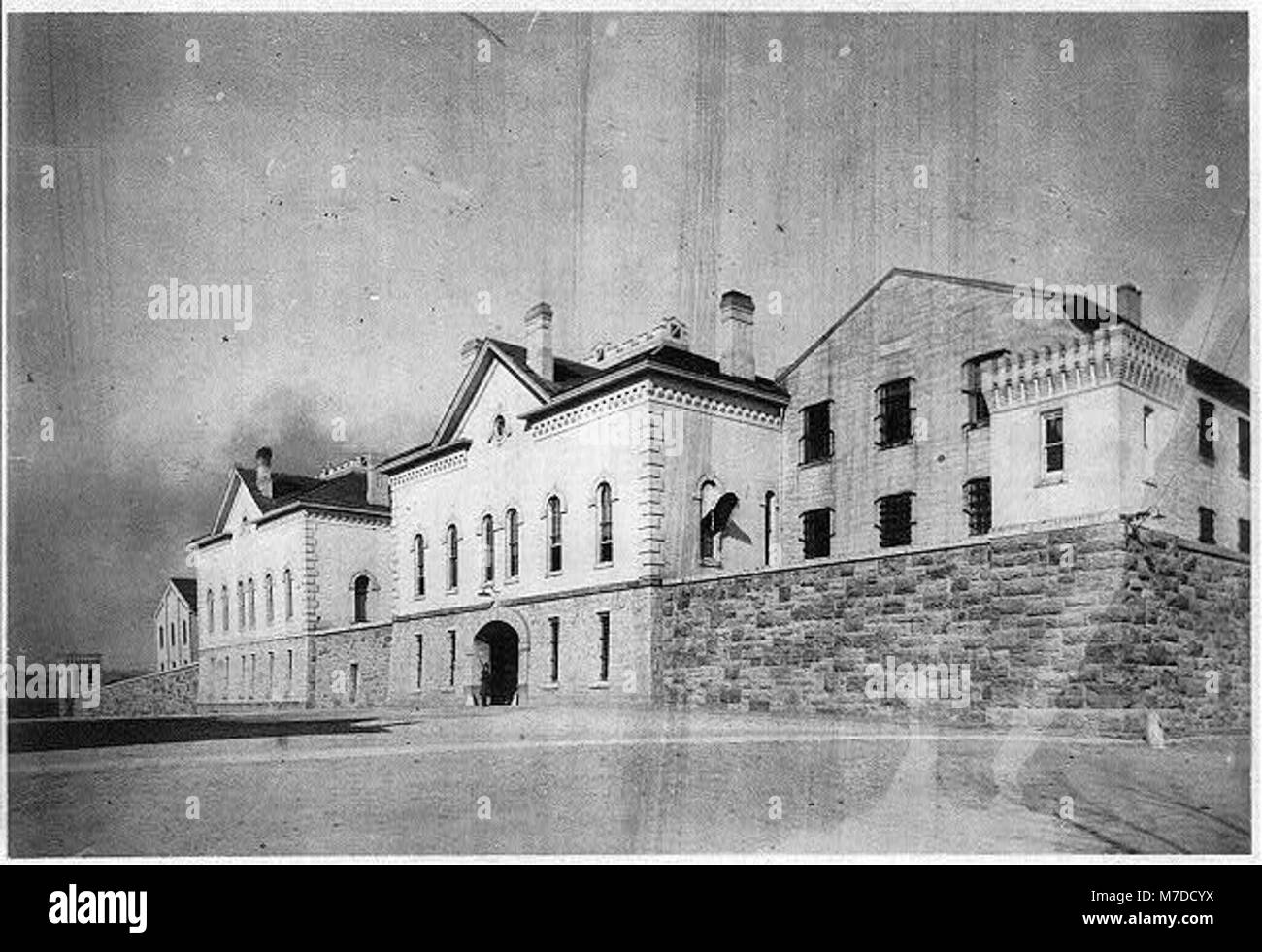 A photograph of the U.S. Military Prison at Fort Leavenworth in Kansas ...