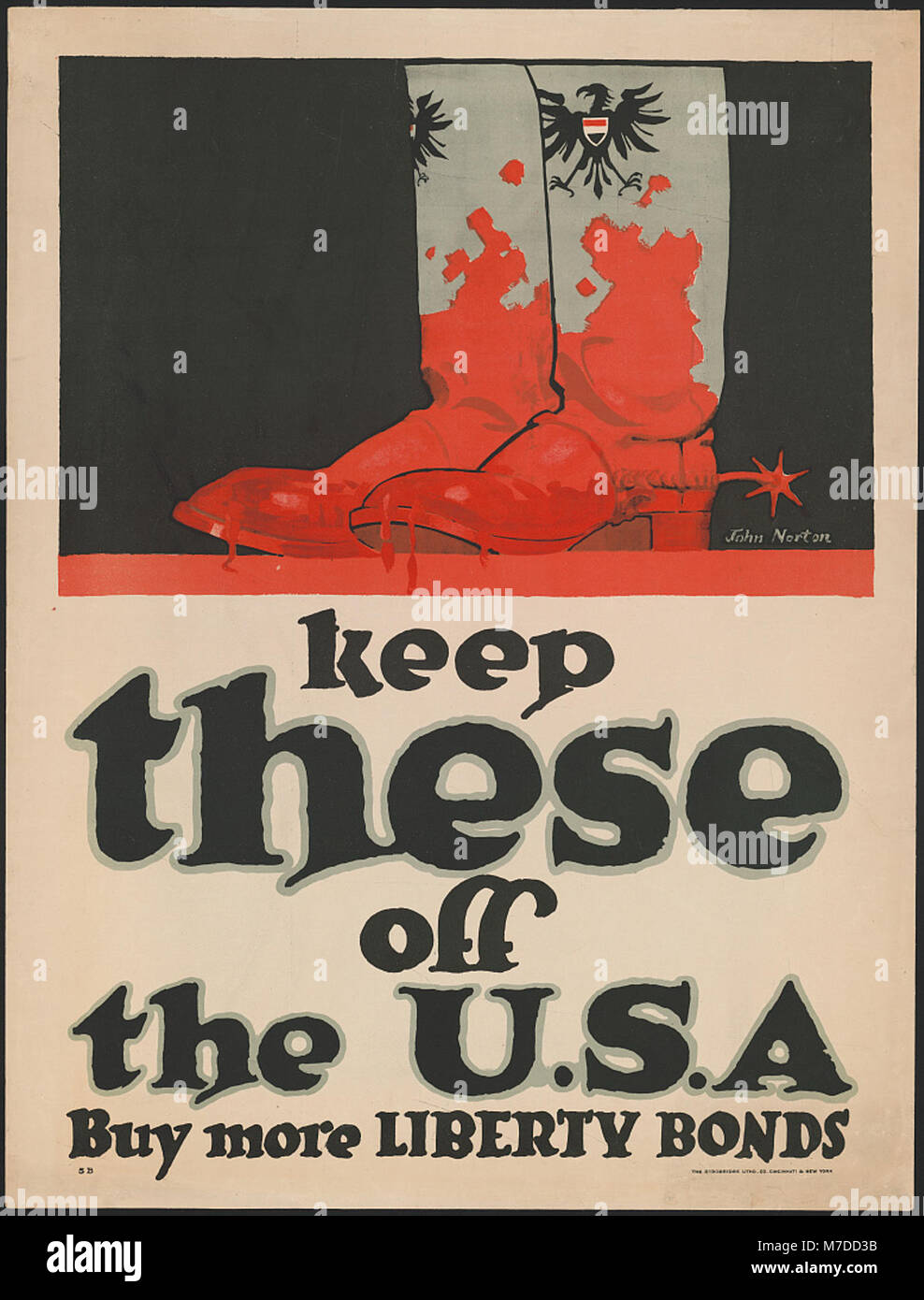 A World War I-era poster by John Norton encouraging Americans to buy ...
