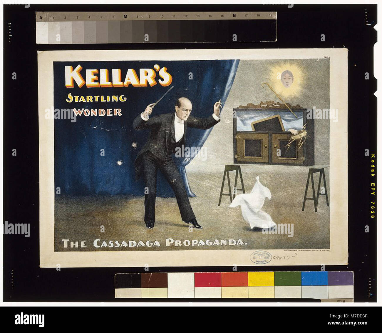 A promotional image for Kellar's startling wonder, a famous magic show ...