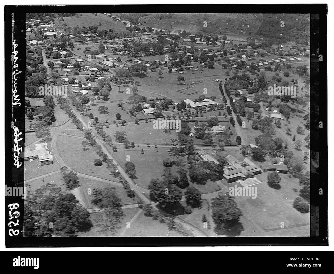 A historical photograph of a suburban area in Mombasa, Kenya, capturing ...